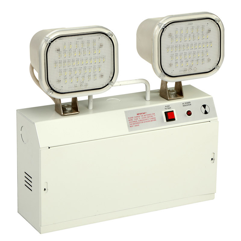 Quality Battery Powered Twin Head 3014 SMD LED Rechargeable Emergency Light for sale