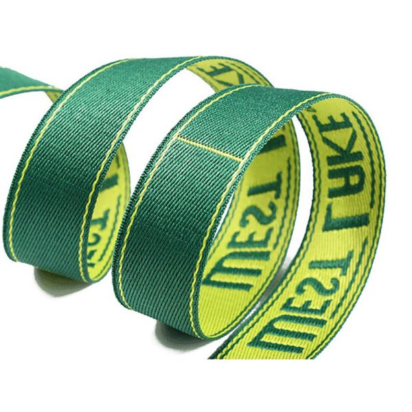 Quality Nylon Polyester Jacquard Webbing Tape 2.6cm Width Green Elastic Band for sale