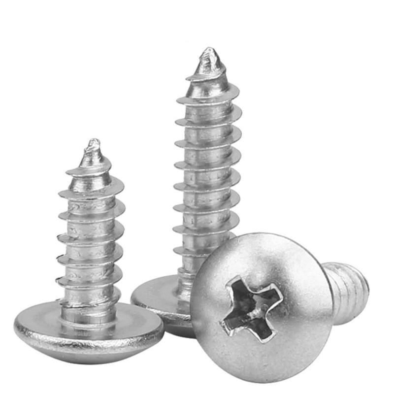 Quality 304 stainless steel TA round head cross self-tapping screws, large head self-tapping nails, mushroom head screws, M3/M4/M5/M6 for sale