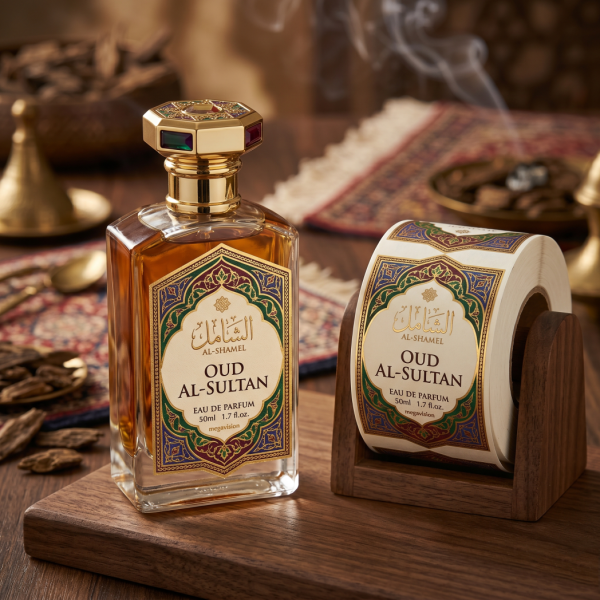 Quality Luxury Fragrance Bottle Labels Custom Embossed Perfume Stickers for Middle Eastern Cosmetic Brands for sale