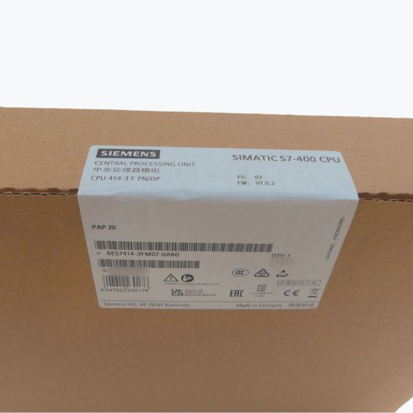 Quality SIEMENS SIMATIC PLC S7-400 6ES7414-3FM07-0AB0 CPU414F-3 PN/DP Central processing for sale