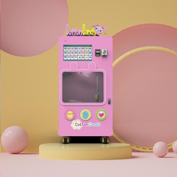 Quality 25 Languages Robot Cotton Candy Vending Machine 150 Sugar Storage for sale