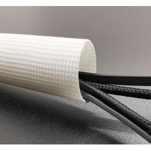 Quality IATF16949 Fiberglass Heat Proof Cable Sleeve High Temp Braided Sleeving for sale