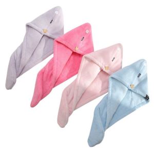 Quality 25x65cm Microfiber Hair Towel Wrap Antibacterial Washable Holeproof for sale