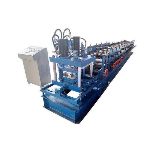 Quality Blue Color Purlin Roll Forming Machine Yield Strength 235Mpa With 14 Steps Rollers for sale