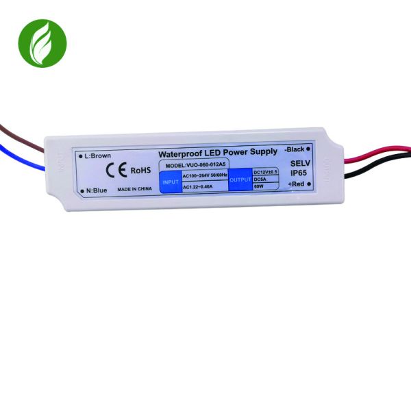 Quality Ultralight Strip Light LED Driver 12V 5A Plastic 163x43x33mm for sale