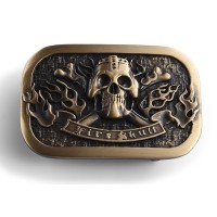 Quality Skull Shape Design Metal Die Casting Brass Plating Zinc Alloy Belt Buckle for sale