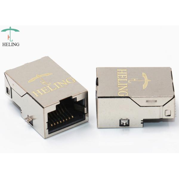 Quality 100 Base T Integrated Magnetics RJ45 Brass Shielded Right Angle Side Entry for sale