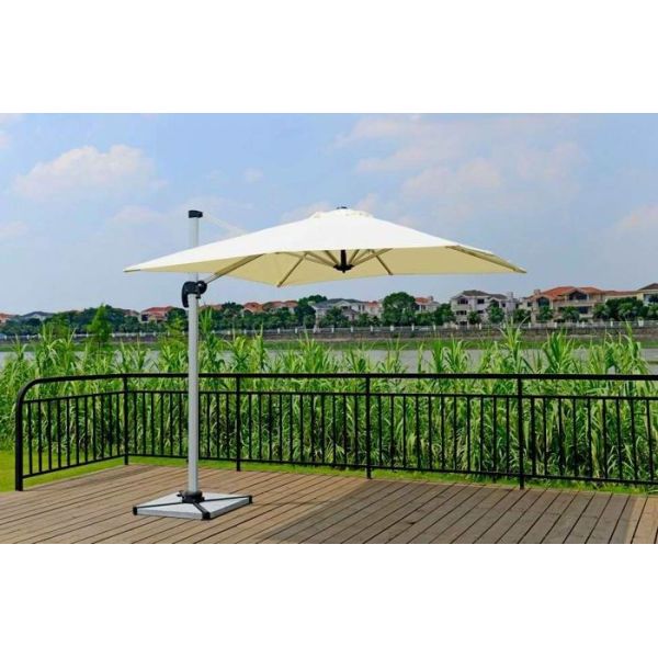 Quality 2.5M Deluxe Rome Aluminum Patio Umbrella Outdoor Offset Umbrella Granite Stand for sale