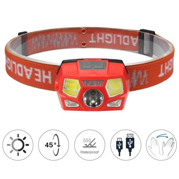 Quality Rechargeable Waterproof LED Headlamp with 6 Modes for Camping Hiking and Running for sale