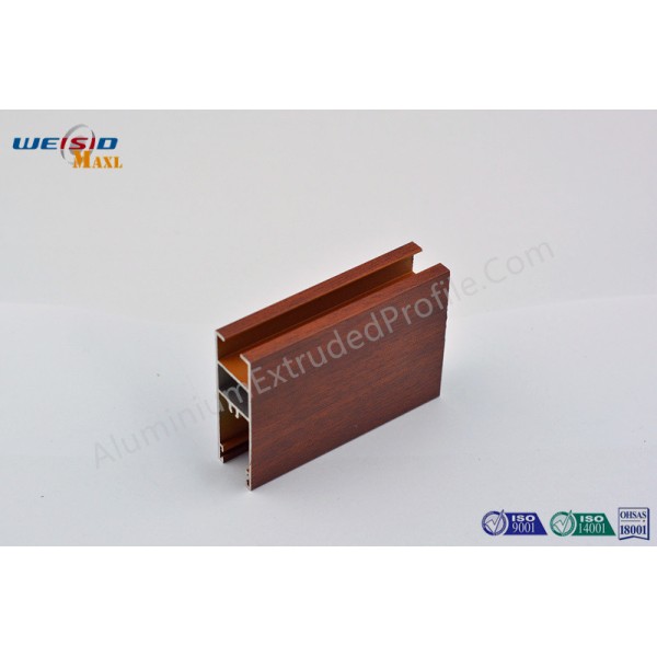 Quality Structural AA6063 T5 Window Aluminium Frame Wood Grain Surface for sale