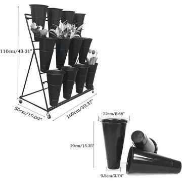 Quality Factory Customized Color Size Florist Shelf Flower Bucket Display Stand Flower for sale