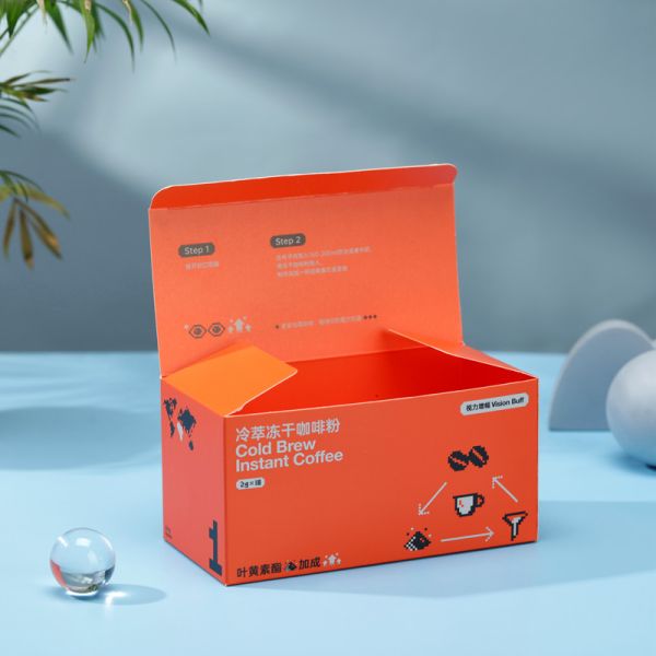 Quality Recyclable Coated Paper Custom Color Reverse Tuck End Coffee Packaging Box for for sale