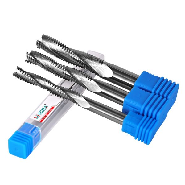 Quality YingBa Manufacturer CNC 3 Flutes Flat Roughing Spiral Bit Finishing Roughing Steel Milling Cutter Tools for sale
