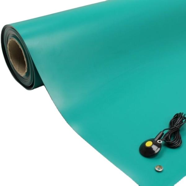 Quality Custom ESD Rubber Table Mat 1.8mm-3mm Anti-static Green Grey Blue for sale