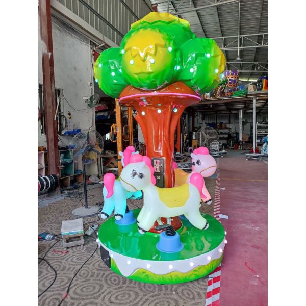 Quality 3 Players kids ride Carousel Merry mini Tree amusement game machine for sale