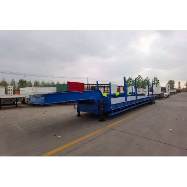 Quality 2 Axle Low Bed Trailer Semi Lowbed Trailer 40-50 Tons High Maneuverability for sale