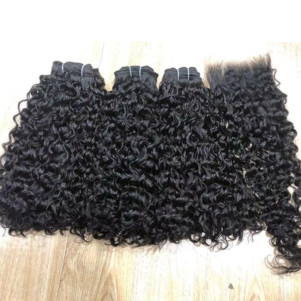 Quality Pissy Pixie Curl Double Drawn Human Hair Bundles Afro Bulk Hair 3Pcs for sale