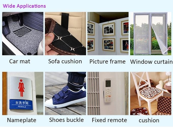 Customized Shape Round Square Heavy Duty Back Glue Self Adhesive Hook And Loop Magic Strap/ Coin/ Dots 5