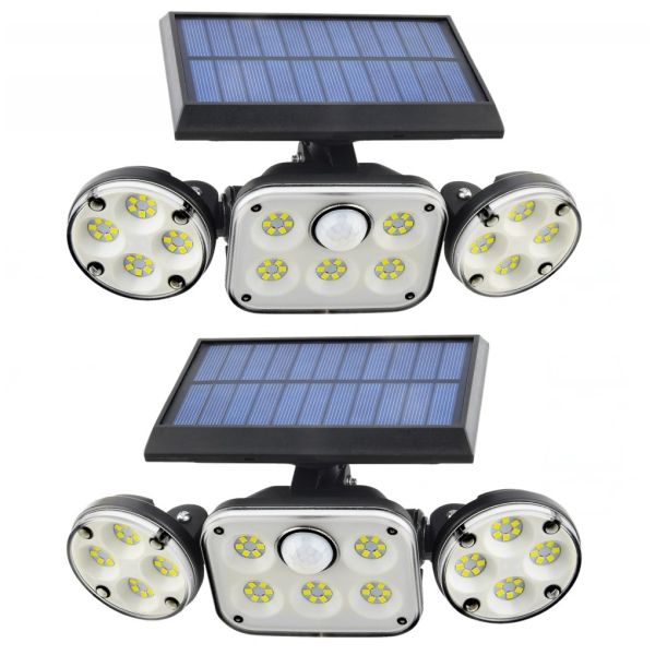 Quality Porch Patio 16W 300LM ABS Solar Motion Sensor Wall Light Three Head for sale