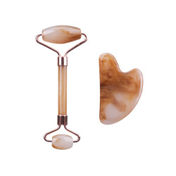 Quality Anti Aging Face Jade Roller Set Rose Quartz Massage Roller for sale