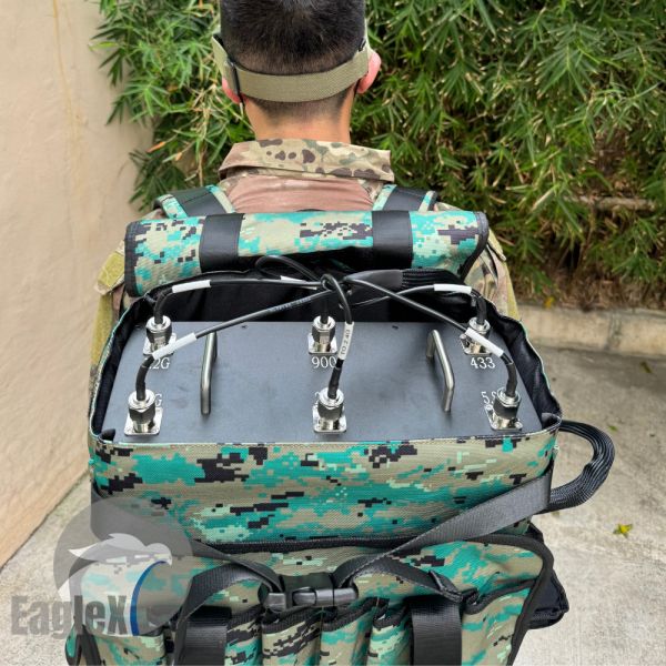 Quality Camouflage Backpack Drone Jammer 2KM~2.5KM Anti Drone Jammer Signal Blocker for sale
