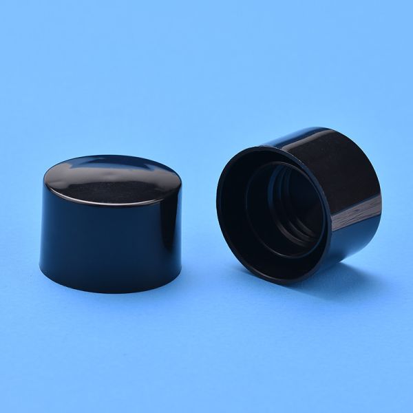 Quality Black 20mm Screw Cap , Smooth Closure Plastic Bottle Lid for sale