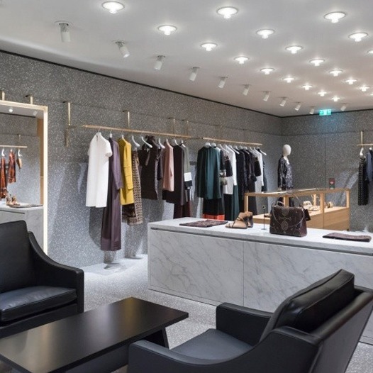 Quality Round Showroom Readymade Garment Rack Display Case Scarf Curtain Shiny Gold Table Rail for sale