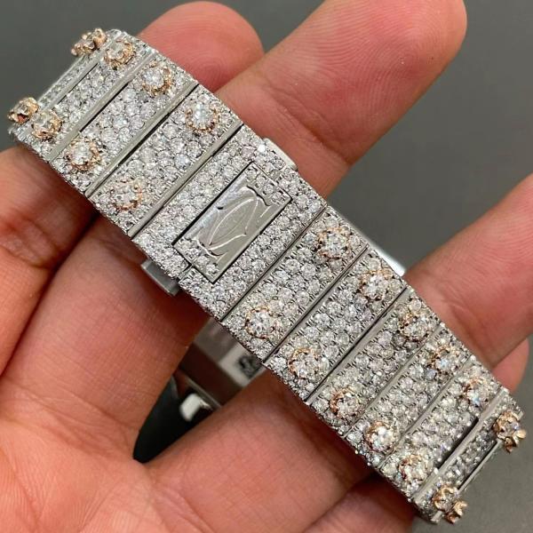 Quality Miami Cuban Santos Watch Diamonds Bling Luxury VVS Watch for sale