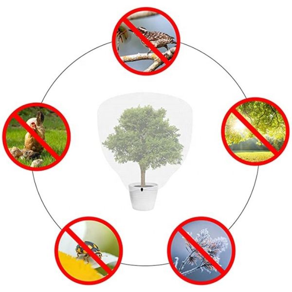 Quality Plastic Type HDPE Insect Bird Bug Barrier Mesh With Drawstring for Growing Fruit for sale