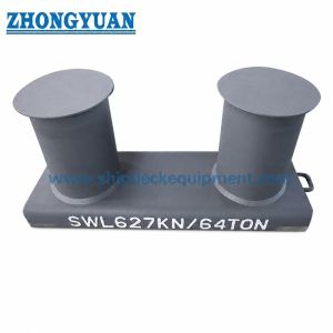 Quality Wide Base Double Bitt Mooring Bollard | GB/T 554-2008 Type A for Ship Deck Mooring for sale