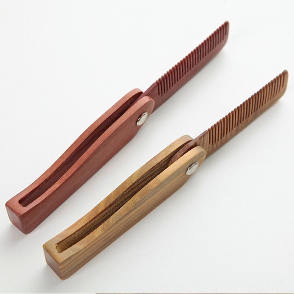 Quality Comfortable Men's Foldable Beard Comb Folding Pocket Beard Comb SGS Certified for sale