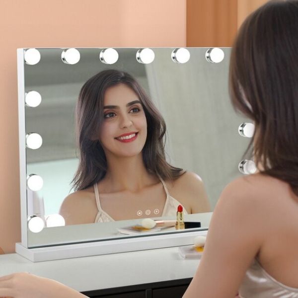 Quality LED Light Hollywood Mirror Countertop Makeup Vanity ODM for sale