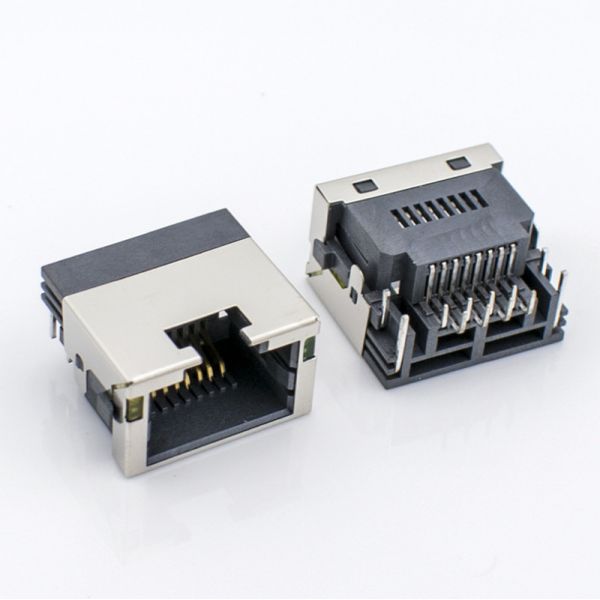 Quality Female RJ45 Modular Jack , Offset Jack Shielded Mini RJ45 Connector For Panel for sale