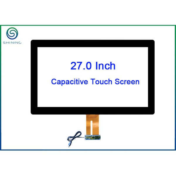 Quality 27 Inch PCAP Multi Touch Screen Overlay Kit Bonded With Cover Glass for sale