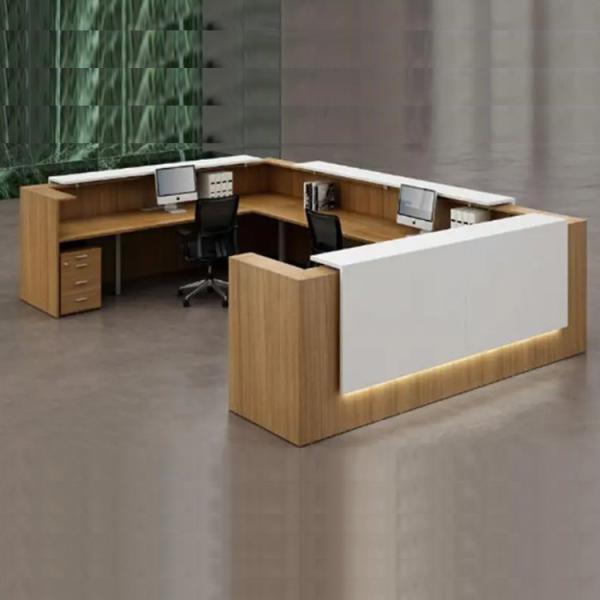 Quality Salon Front Office Reception Desk Modern Style With Melamine Panel for sale