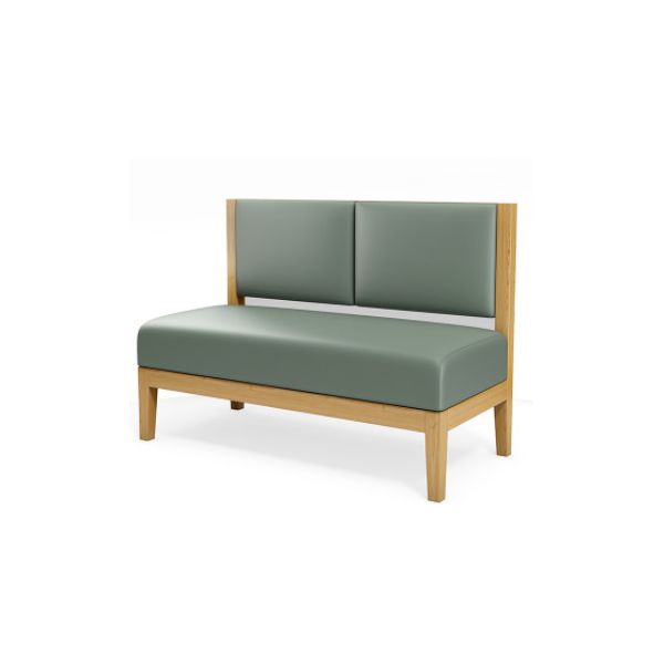 Wooden Frame Green Dining Room Booth Seating Leather Dining Booth 120cm ...