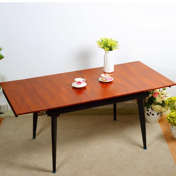 Quality Mahogany Wood Retractable Convertible Dining Table Adjustable for sale