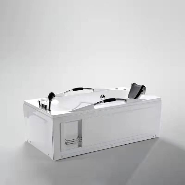 Quality Rectangular Acrylic Whirlpool Massage Bathtub with Handles and Headrest from for sale
