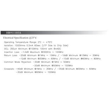 Quality HR911105A HanRun Single Port RJ45 Connector with Integrated Magnetics and LED for sale