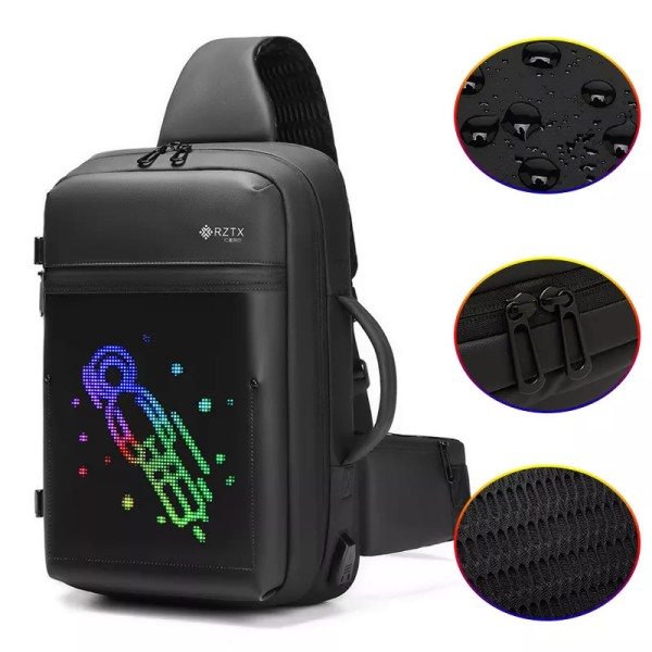 Quality 20L Smart LED Backpack Sling Chest Bag With LED Screen Display for sale