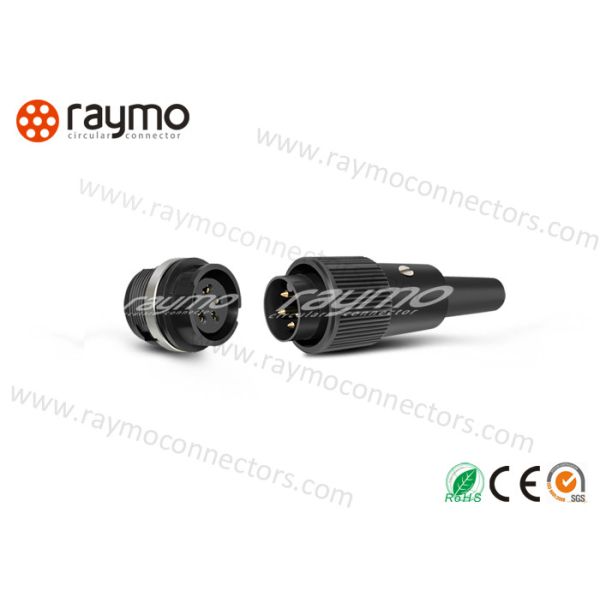 Quality M16 678 Series IP40 Threaded Electrical Connector , Male Cable Connector Black for sale