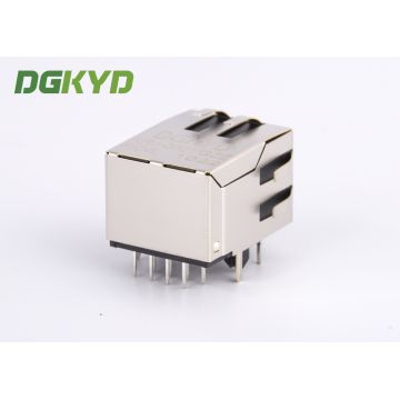 Quality Surface mount shielded right angle ethernet rj45 connector 100 BASE - TX Y/G LED for sale