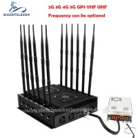 Quality 80m Radius 12 Channels 24 Hours Working Signal Jammer Blocker for VHF UHF GPS for sale