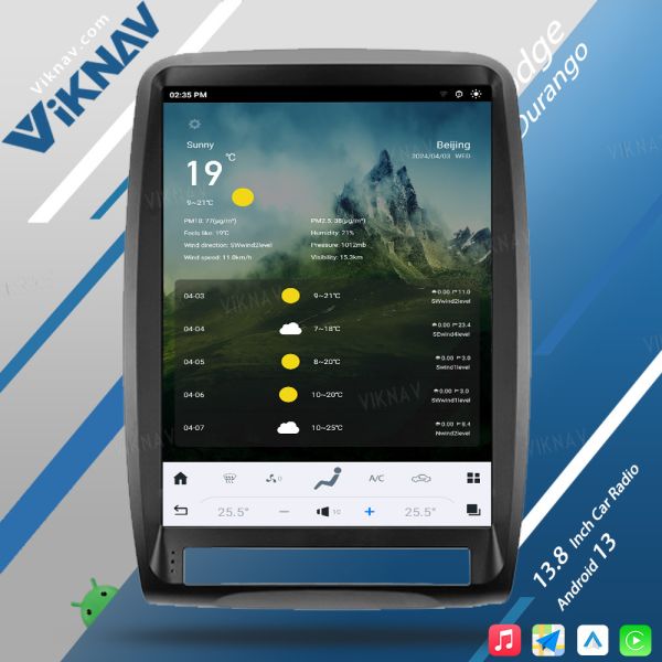 Quality VIKNAV 13.8 inch Car Radio For Dodge Durango 2011-2013 Tape Recorder Android 13 for sale