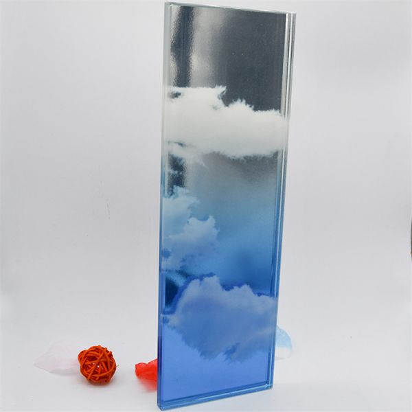 Quality Art Decorative Glass Flat / Curve Customized Landscape Painting On Glass 5mm 6mm 8mm 10mm 15mm Decorative Door Glass For Office Building for sale