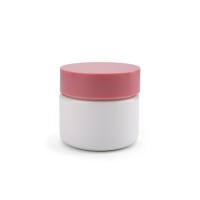 Quality Customizable 300ml Plastic Cosmetic Jar with Pink Cap PET Cream Jar for Skincare for sale