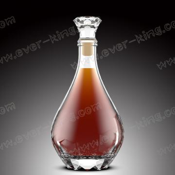 Heat Resistant Clear 750ML Rum Glass Bottle With Diamond Cap