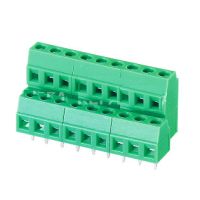 Quality pcb terminal blocks, terminal block screw type, 128A-3.5 3.81 green 128A 128 3.5 terminal block double layer type for sale