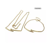 Quality Anniversary Stainless Steel Jewelry Set Love Token Nail Bracelet And Necklace for sale